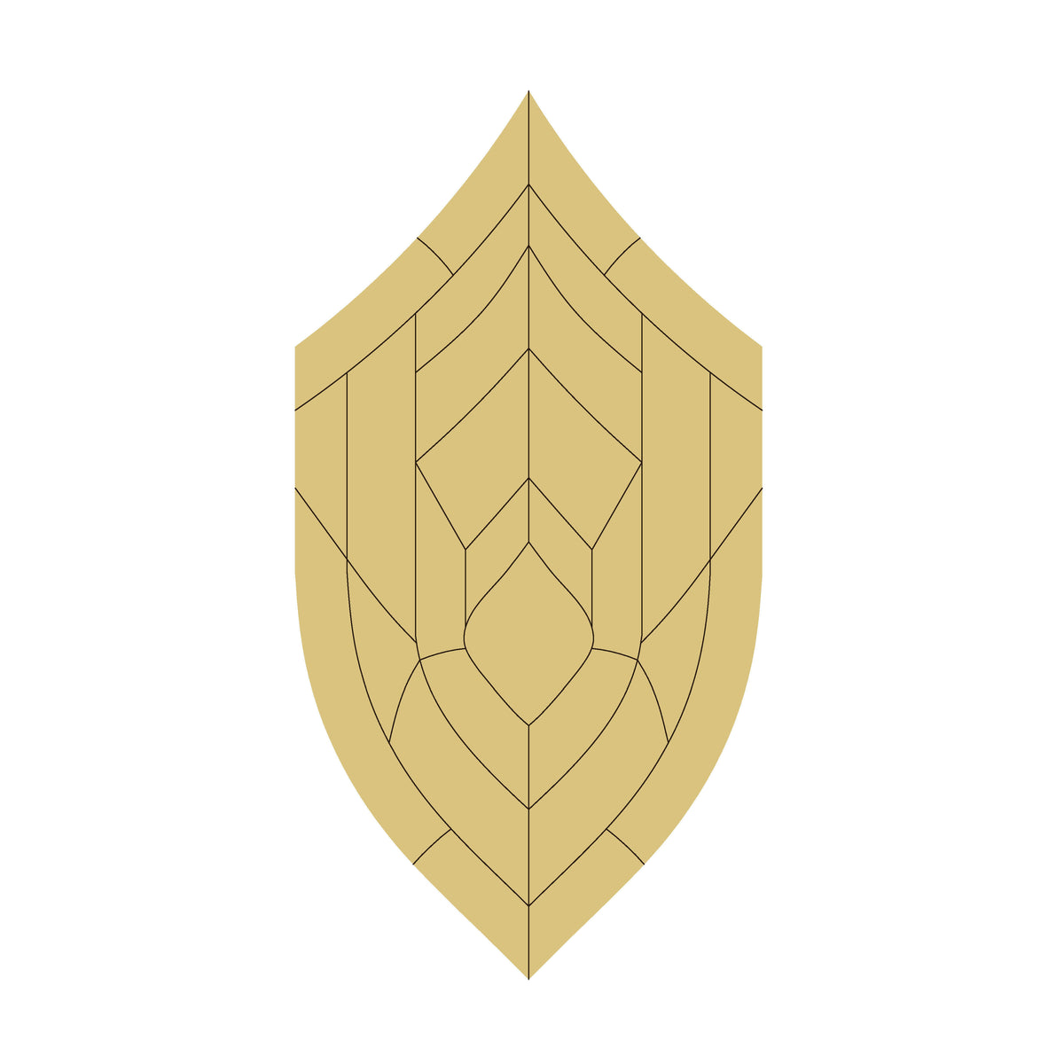 Design By Line Shield Unfinished Wood Cutout Style 7 Art 1 – Diverse Woodworking
