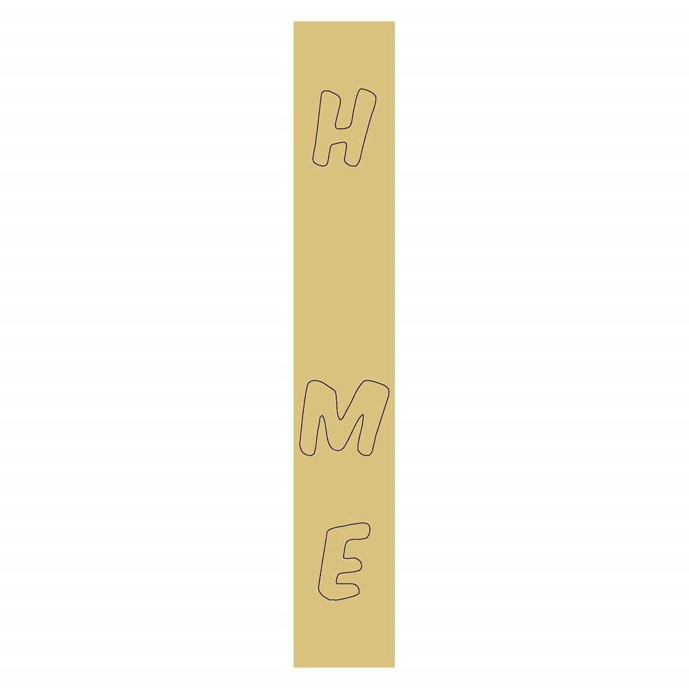 3D Tall Rectangle MDF Cutout HOME (Letters Only) - Unfinished For DIY ...