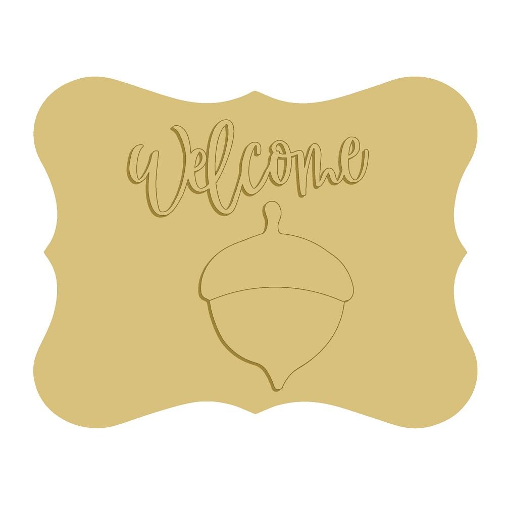 3D Plaque MDF Cutout Welcome Acorn - Unfinished For DIY – Diverse ...