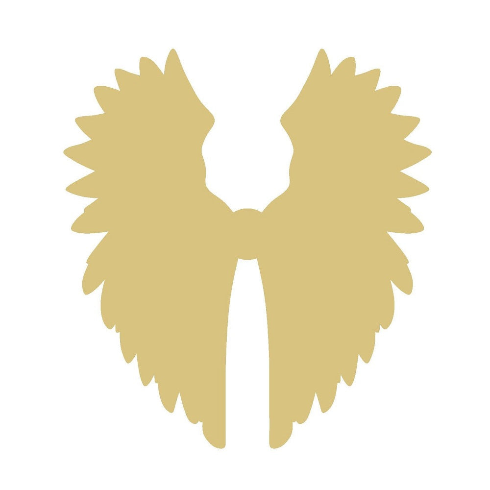Basic Shape Angel Wings MDF Cutout Winged Heart Silhouette - Unfinishe ...