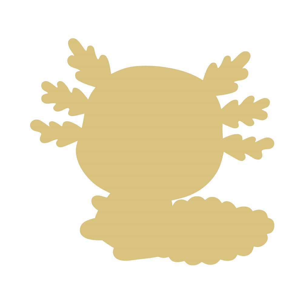 Basic Shape Axolotl MDF Cutout Silhouette On Cloud - Unfinished For DI ...