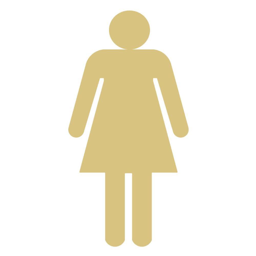 Basic Shape Girl Bathroom Figure MDF Cutout - Unfinished For DIY ...