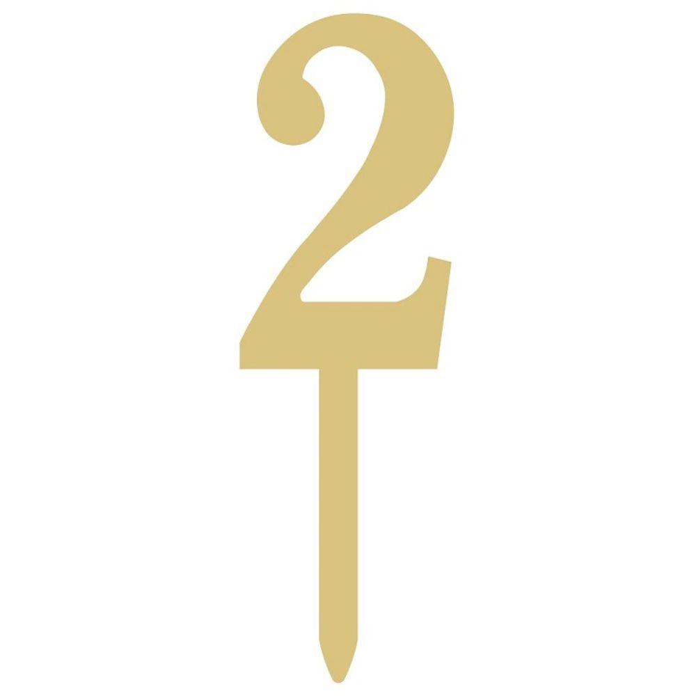 Basic Shape Number Two MDF Cutout Numeral On Stake - Unfinished For DI ...