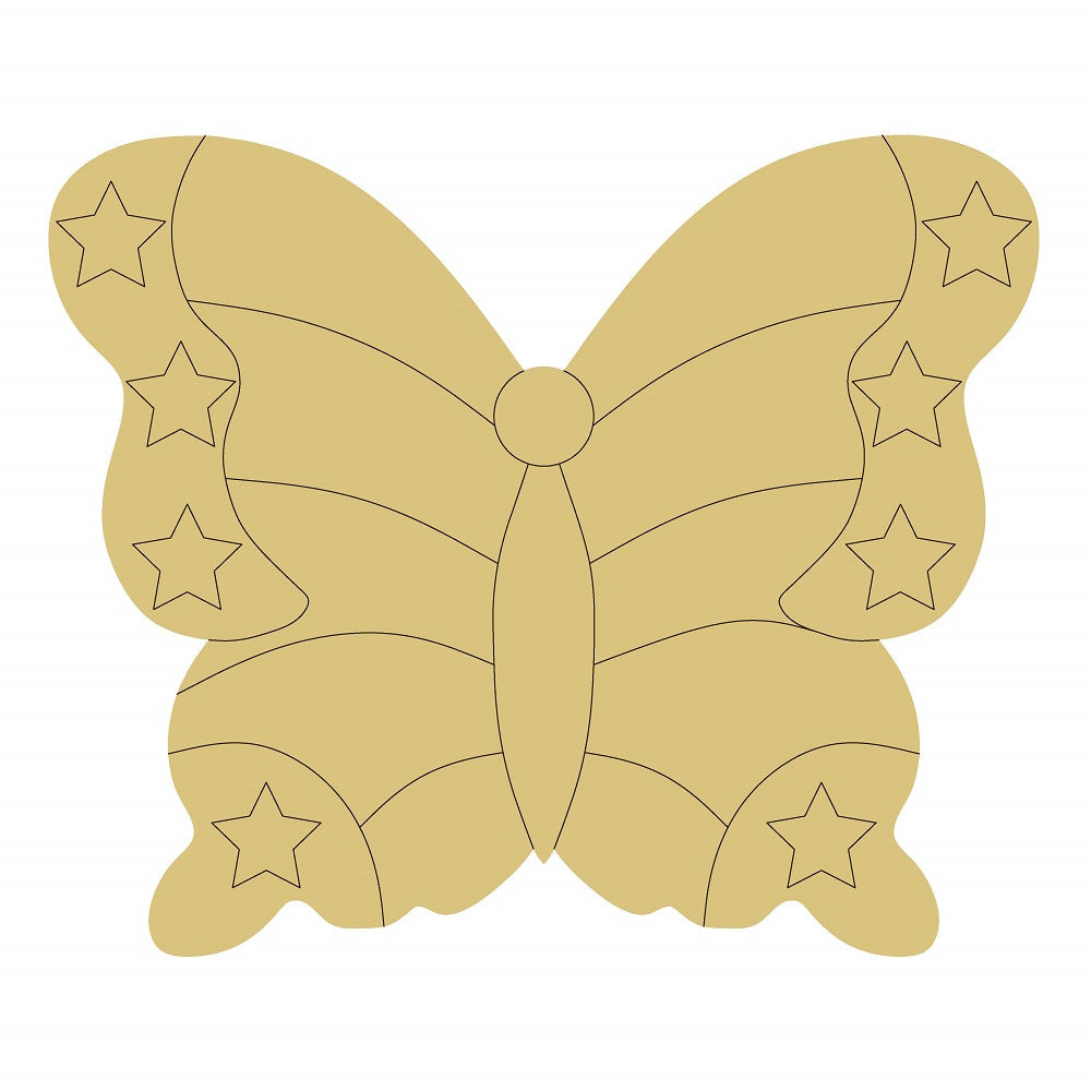 Design By Line Butterfly MDF Cutout Starry Wing Border - Unfinished Fo ...