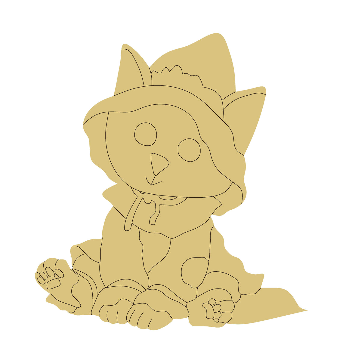 Cat Scarecrow Design by Line Unfinished Wood Cutout Style 1 – Diverse ...