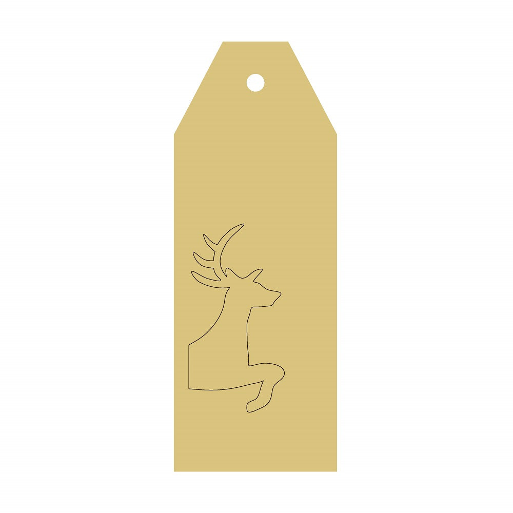 Design By Line Deer Tag Unfinished Wood Cutout Style 1 Art 1 – Diverse ...