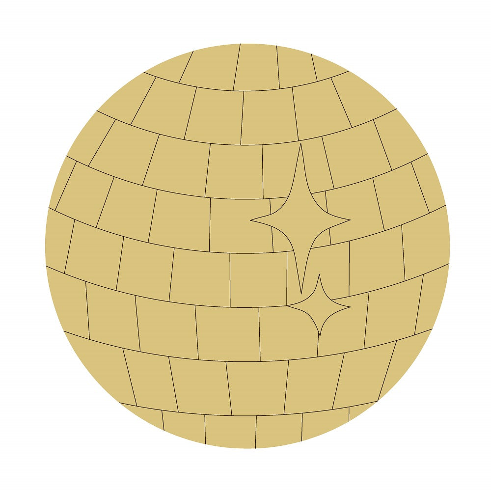 Design By Line Disco Ball Unfinished Wood Cutout Style 1 Art 1 ...