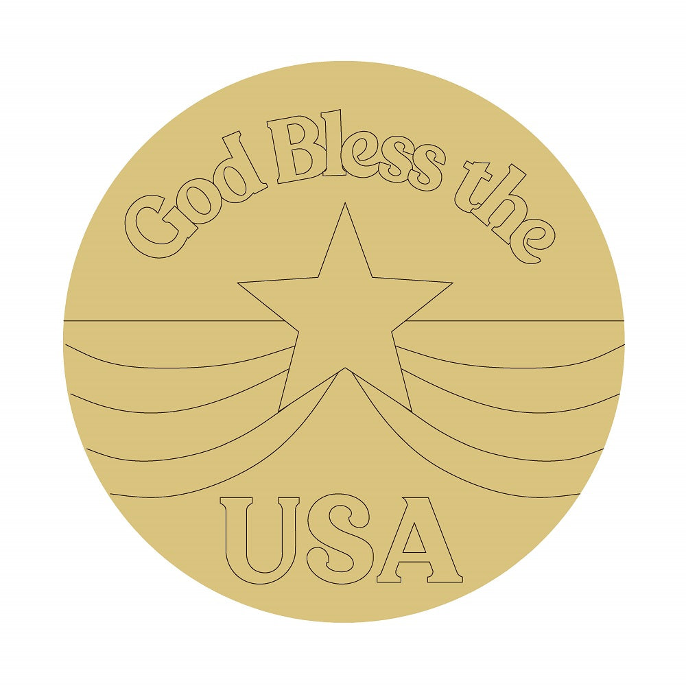 God Bless Design By Line Unfinished Wood Cutout Style 2 – Diverse ...