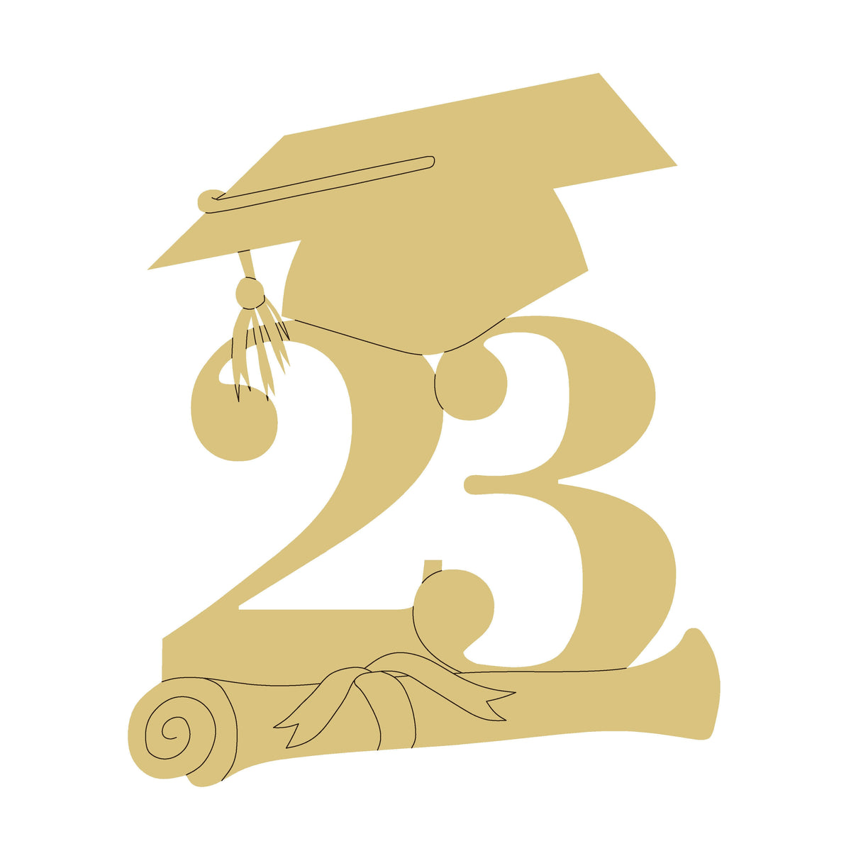 Grad 2023 Design By Line Unfinished Wood Cutout Style 3 – Diverse ...