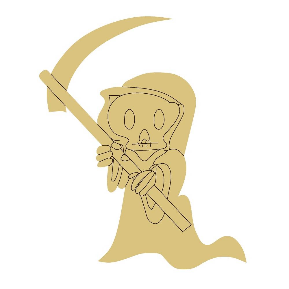 Design By Line Grim Reaper Silhouette MDF Cutout Grim Reaper With Scyt ...