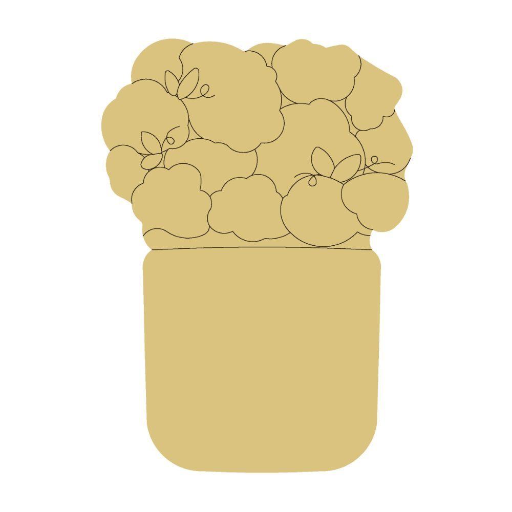 Design By Line Jar MDF Cutout Floral Bouquet In Jar - Unfinished For D ...