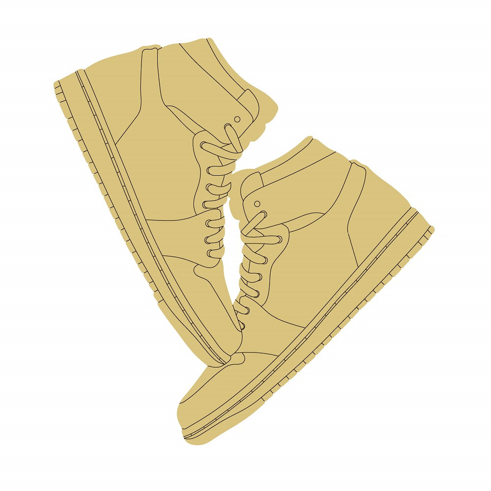 Sneaker Design By Line Unfinished Wood Cutout Style 5 – Diverse Woodworking