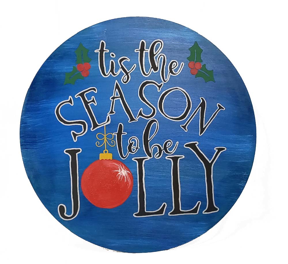 3D Round MDF Cut Out Tis The Season To Be Jolly - Unfinished For DIY ...
