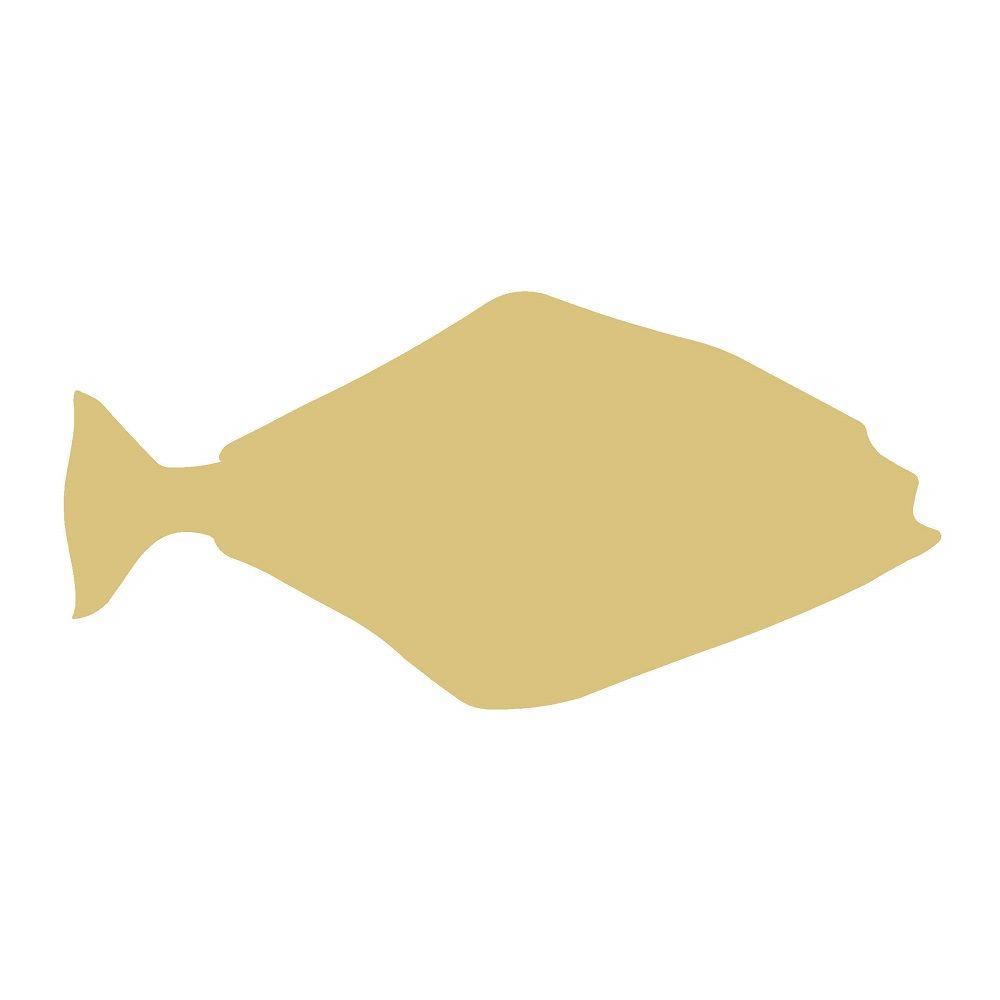 Basic Shape Halibut MDF Cutout Nautical Wall Decor - Unfinished For DI ...