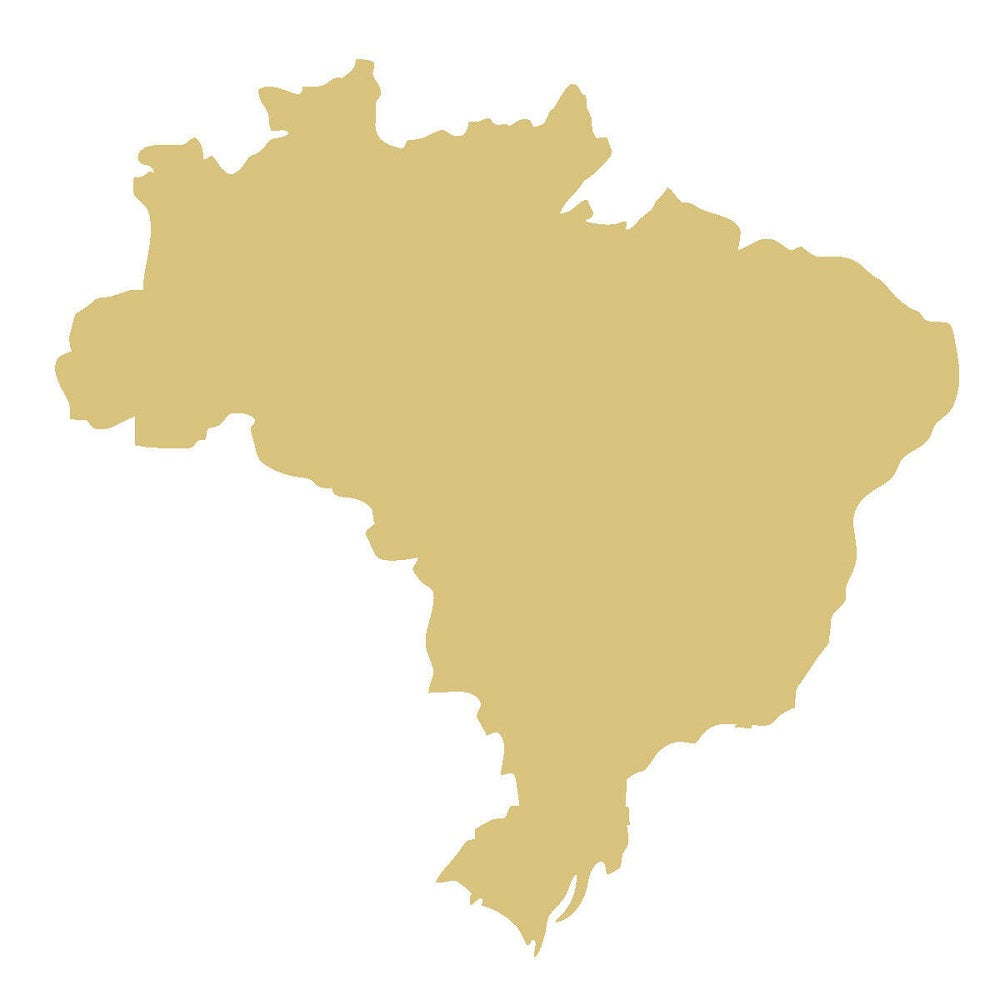 Basic Shape Brazil MDF Cutout Map Silhouette - Unfinished For DIY ...