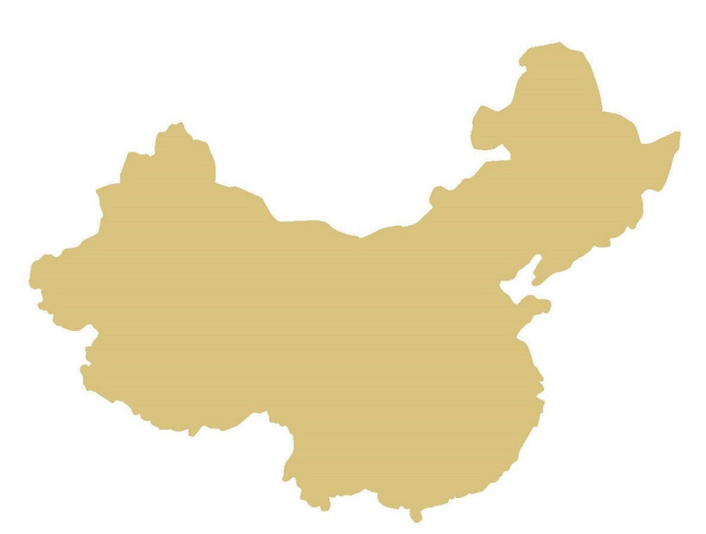 Basic Shape China Map MDF Cutout Silhouette - Unfinished For DIY ...