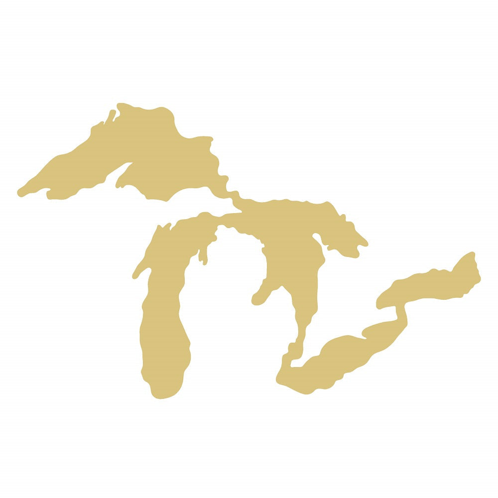 Basic Shape Great Lakes MDF Cutout Map - Unfinished For DIY – Diverse ...