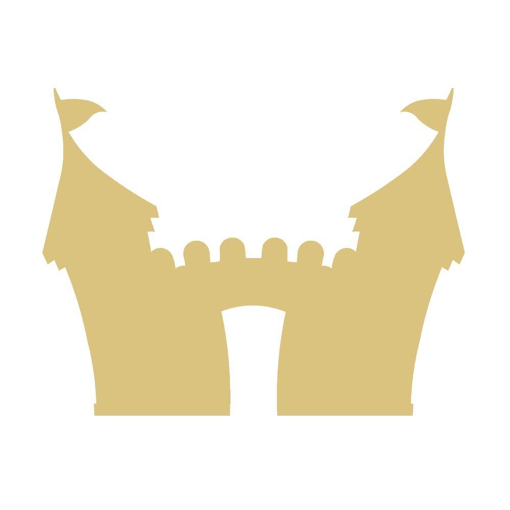 Basic Shape Castle MDF Cutout Sand Castle Gate Silhouette With Turrets ...