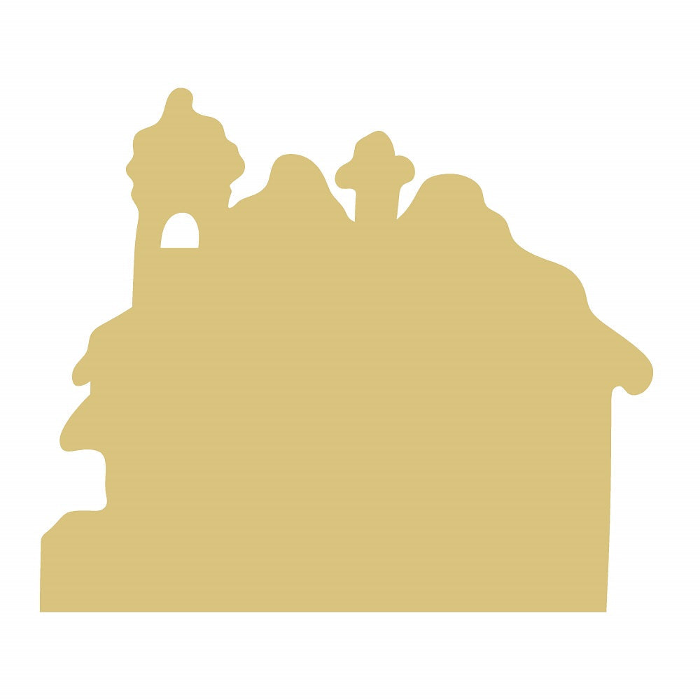 Basic Shape Village MDF Cutout Castle Silhouette - Unfinished For DIY ...