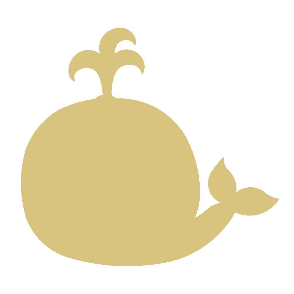 Basic Shape Whale MDF Cutout Whale Silhouette Style 3 - Unfinished For ...