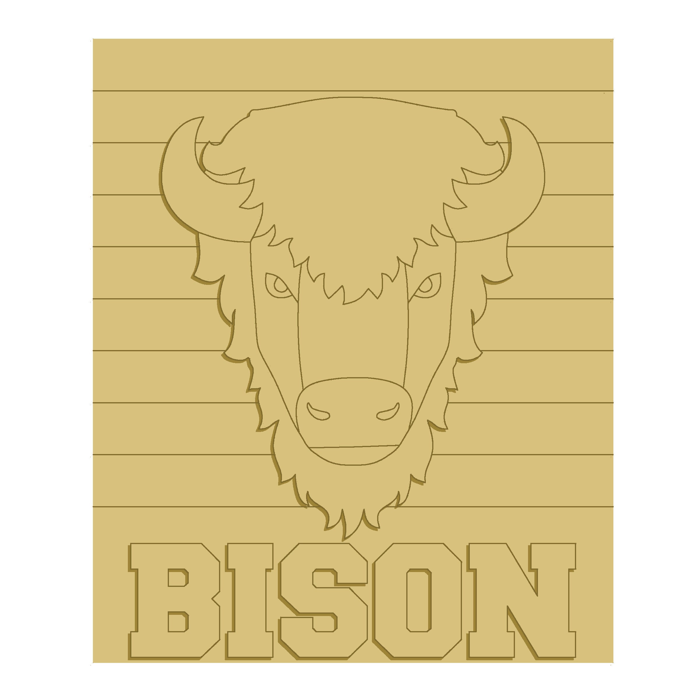 3D-DL-BISON UNFINISHED WOOD CUTOUT STYLE 1-A1 – Diverse Woodworking