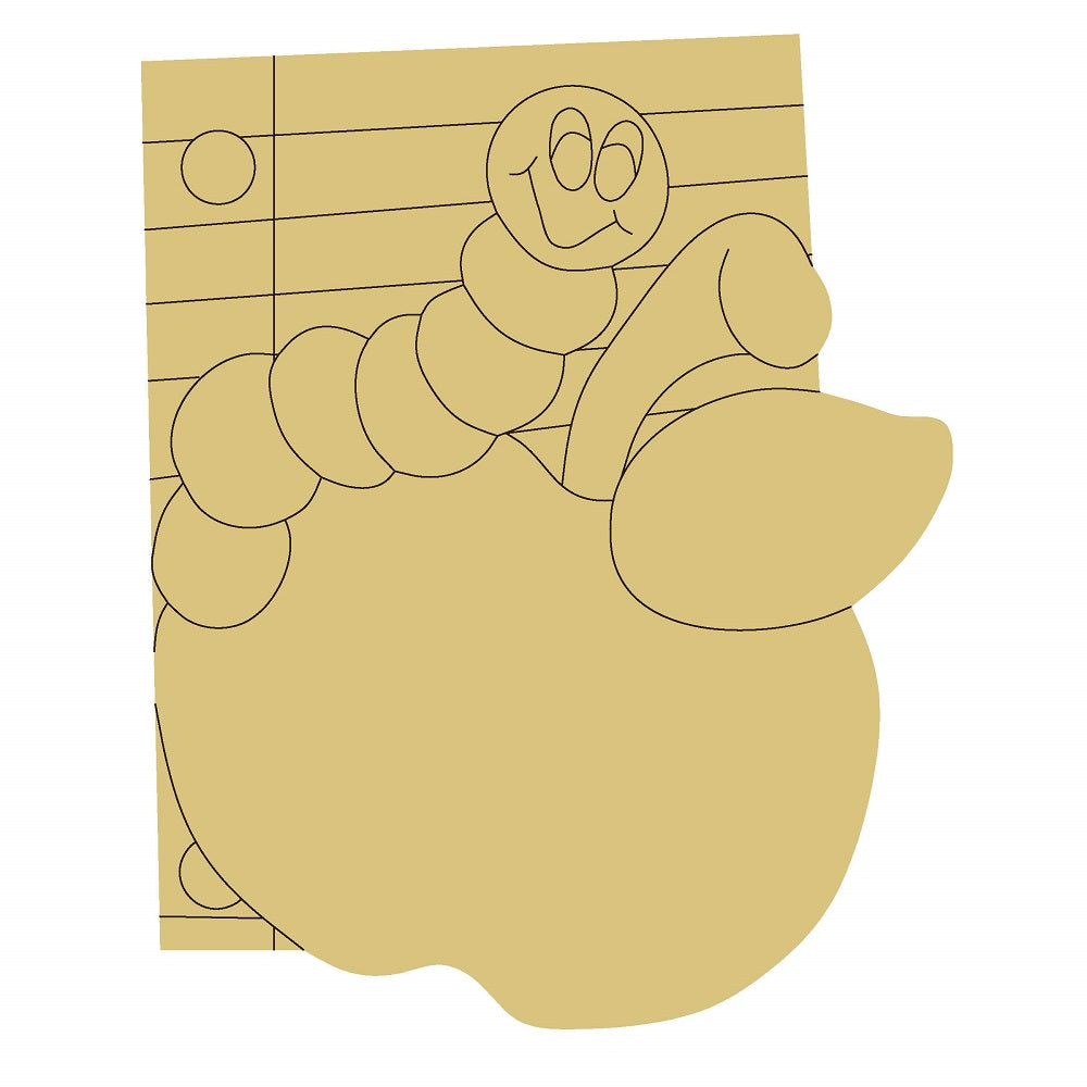 DL-BOOKWORM UNFINISHED WOOD CUTOUT STYLE 3-A1 – Diverse Woodworking