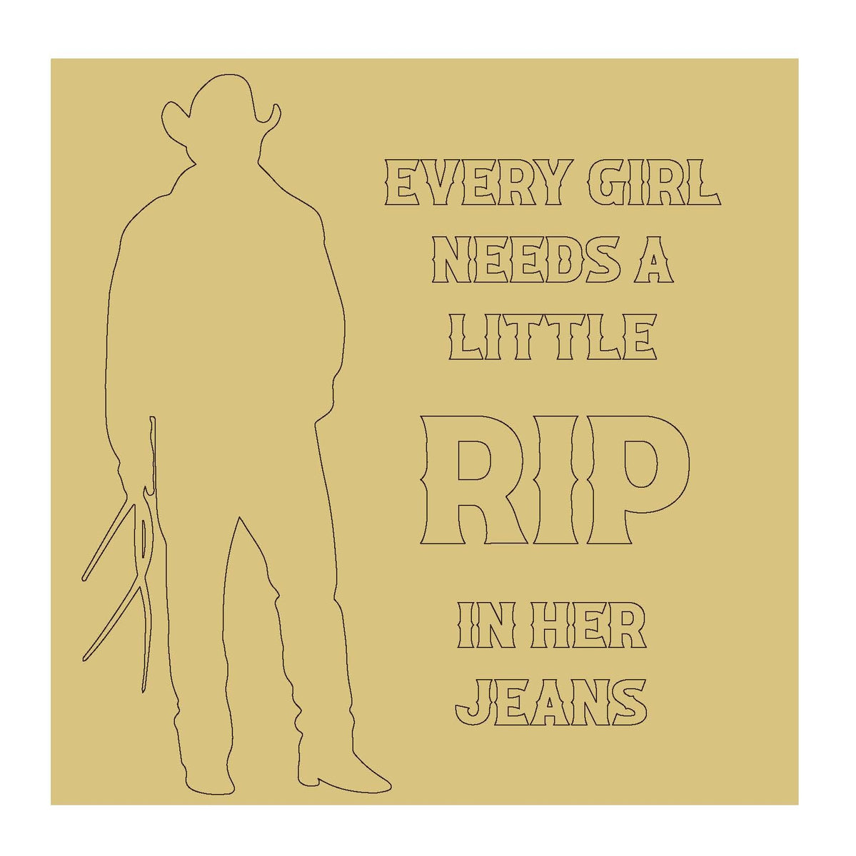 RIP Jeans Design By Lines Unfinished Wood Cutout Style 1 – Diverse ...