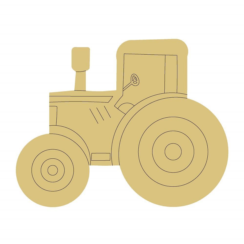 DL-TRACTOR UNFINISHED WOOD CUTOUT STYLE 1-A4 – Diverse Woodworking