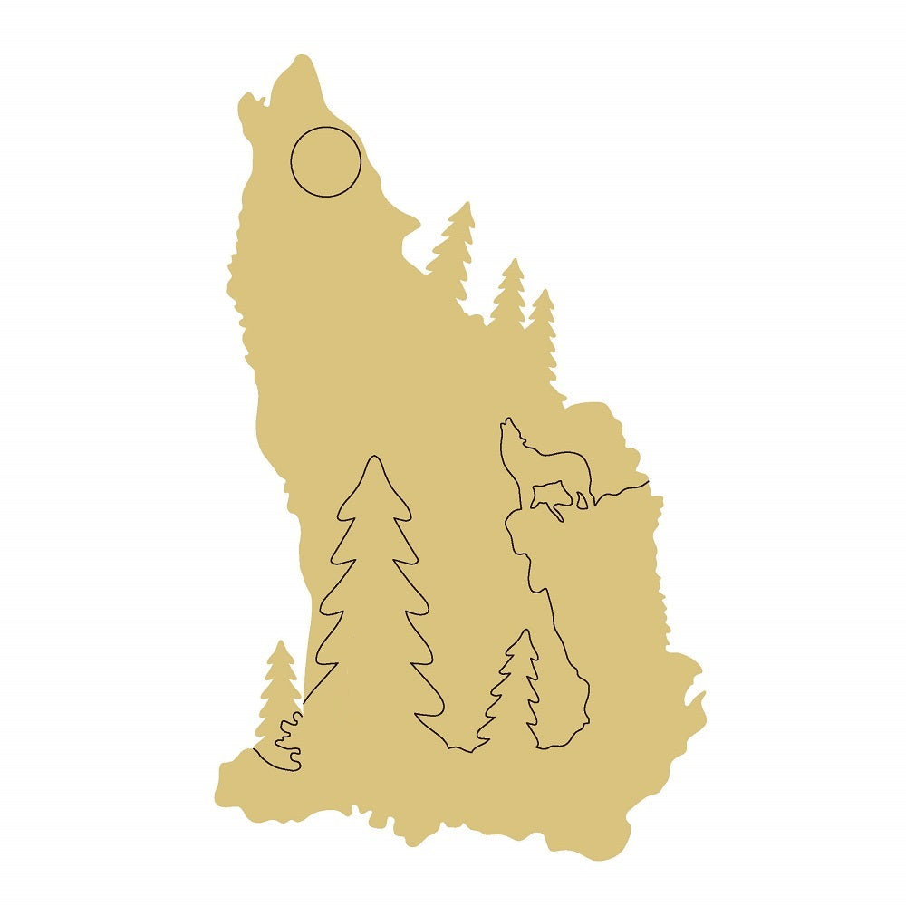 DL-WOLF UNFINISHED WOOD CUTOUT STYLE 3-A1 – Diverse Woodworking