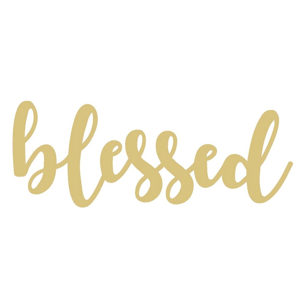 LASER CUT WORD-BLESSED UNFINISHED WOOD CUTOUT STYLE 2 – Diverse Woodworking